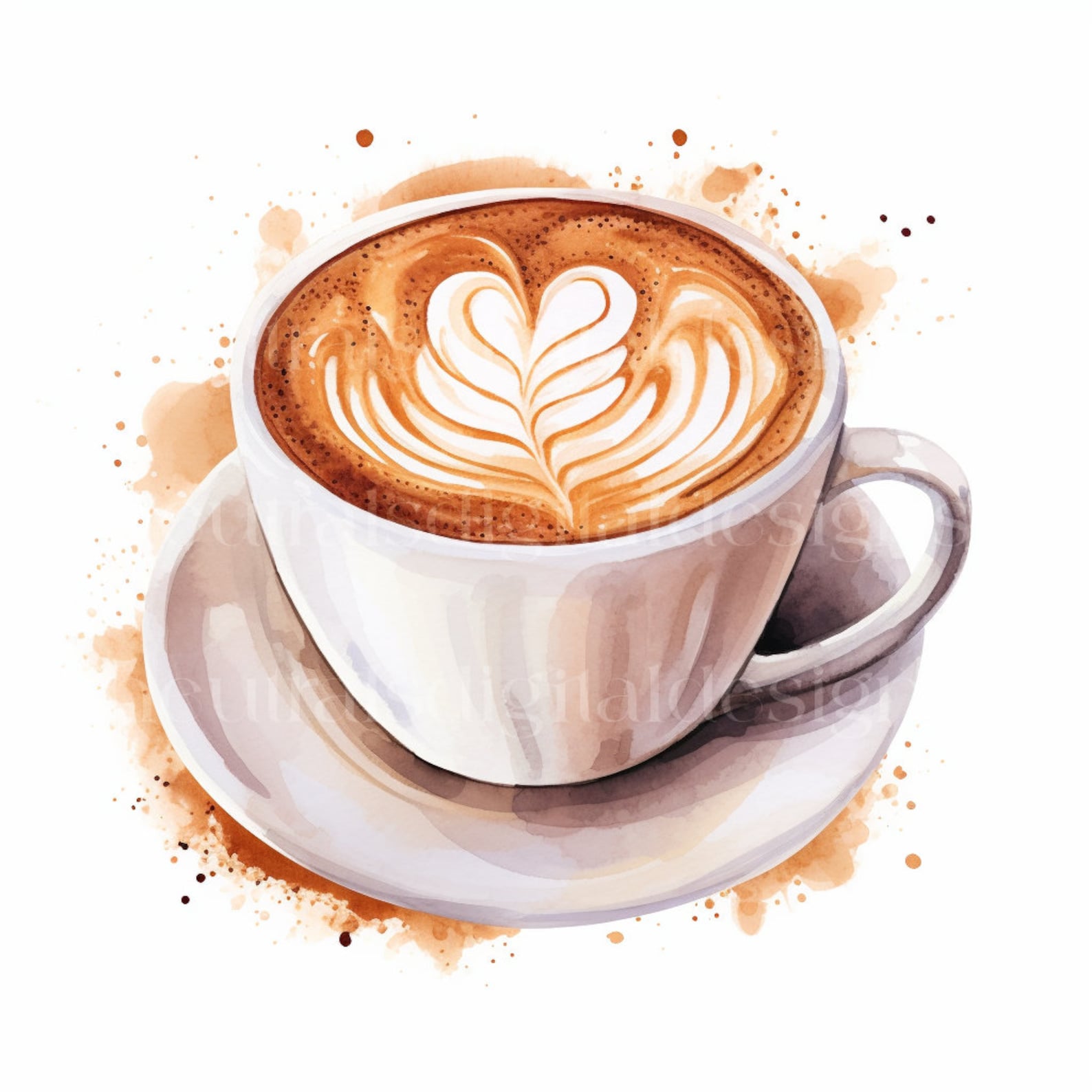 Pretty Latte Clipart 10 High Quality Downloadable Jpgs Watercolour ...