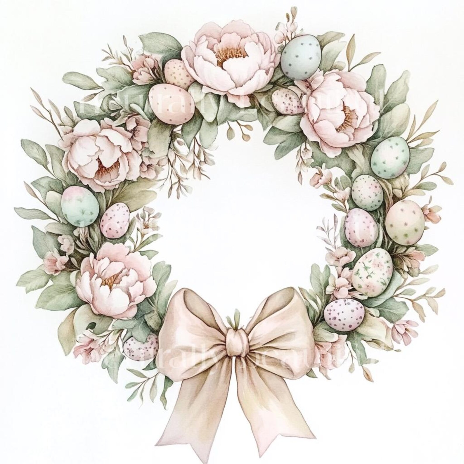 10 X Easter Floral Wreaths Clipart Bundle, High Quality JPG Instant ...