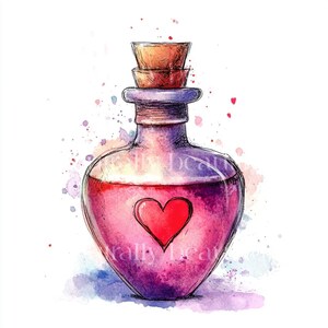 10 X Love Potion Valentine's Clipart Bundle - High Quality Jpgs ...