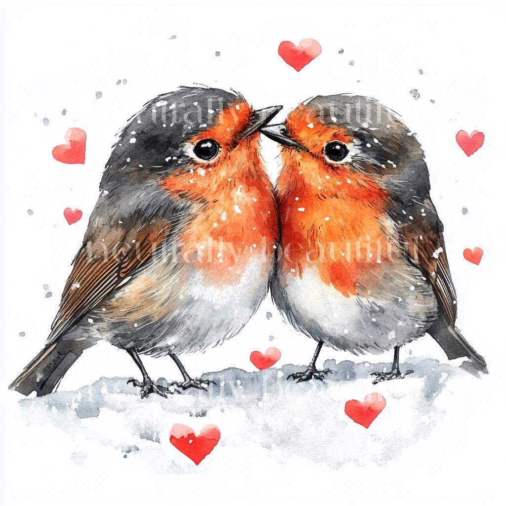 10 X Robins & Hearts Clipart Bundle - High Quality Jpgs - Romantic ...