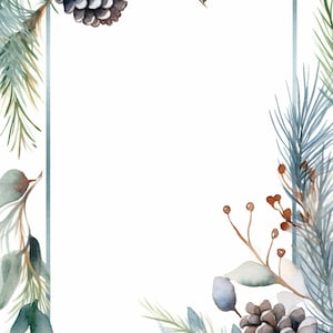 40 X Christmas Themed Borders & Edges Downloadable Papers - Watercolour ...