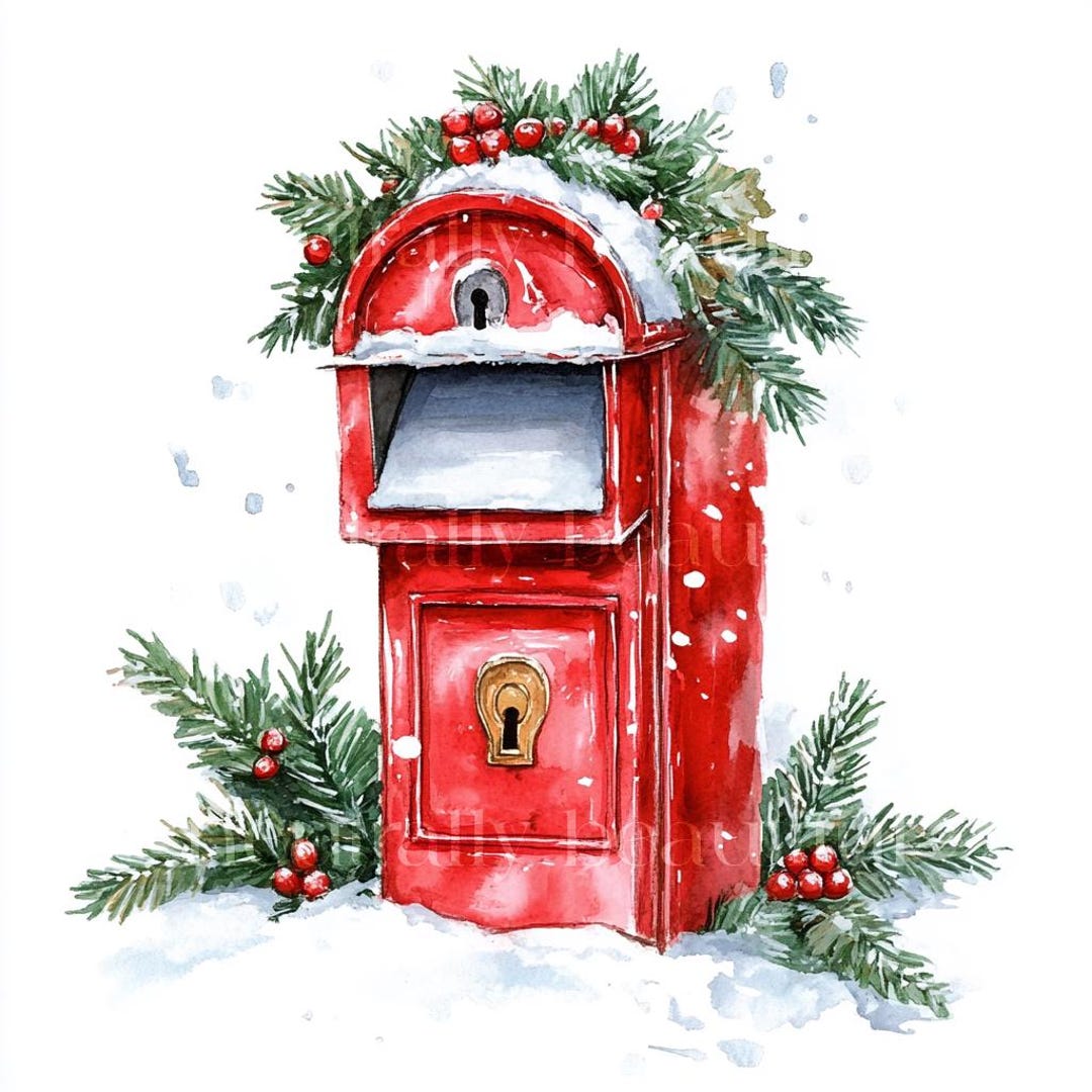 10 X Christmas Christmas Postbox - High Quality Jpgs - Postal Box ...