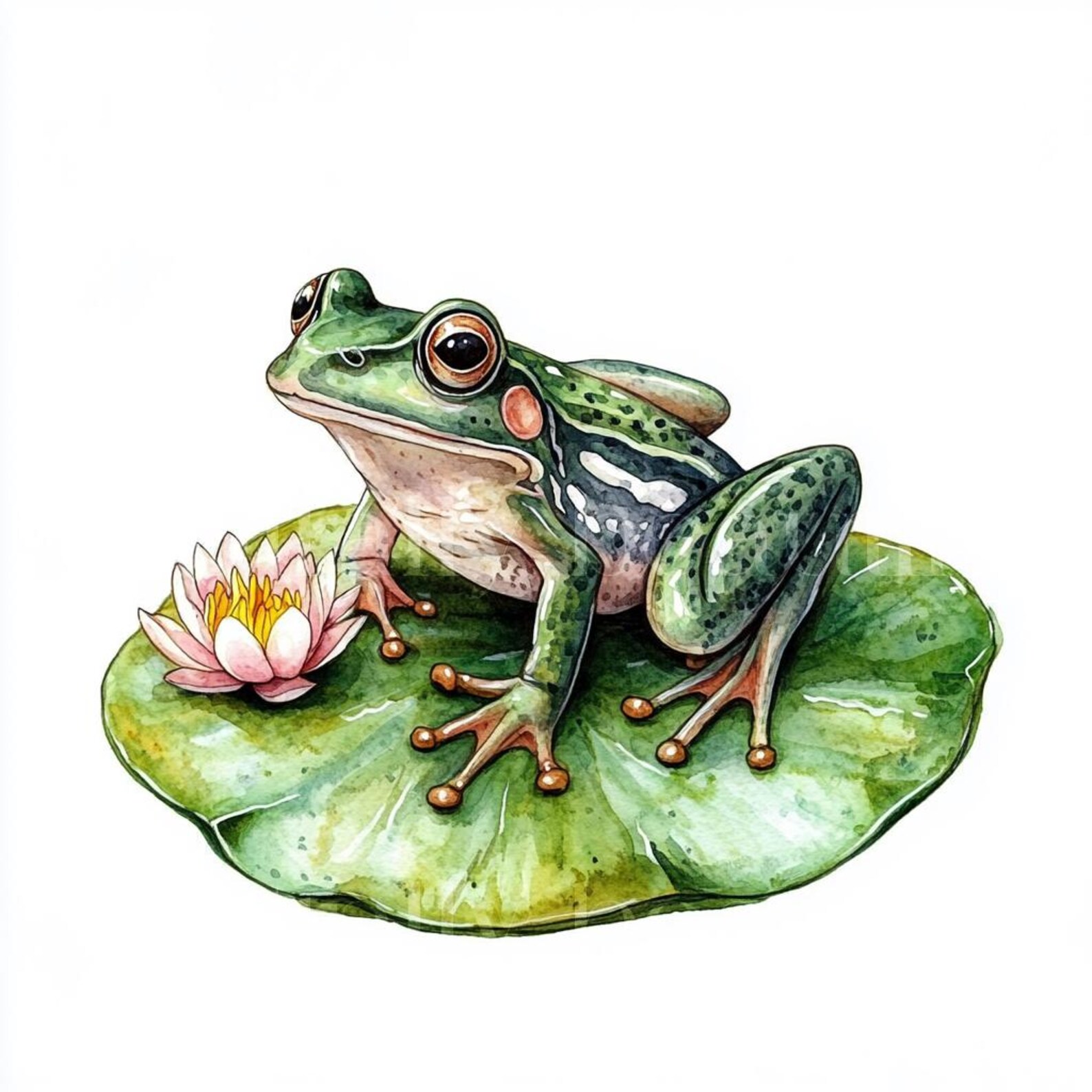 10 X Frogs & Lilypads Clipart - High Quality JPG Bundle - Garden Frogs ...