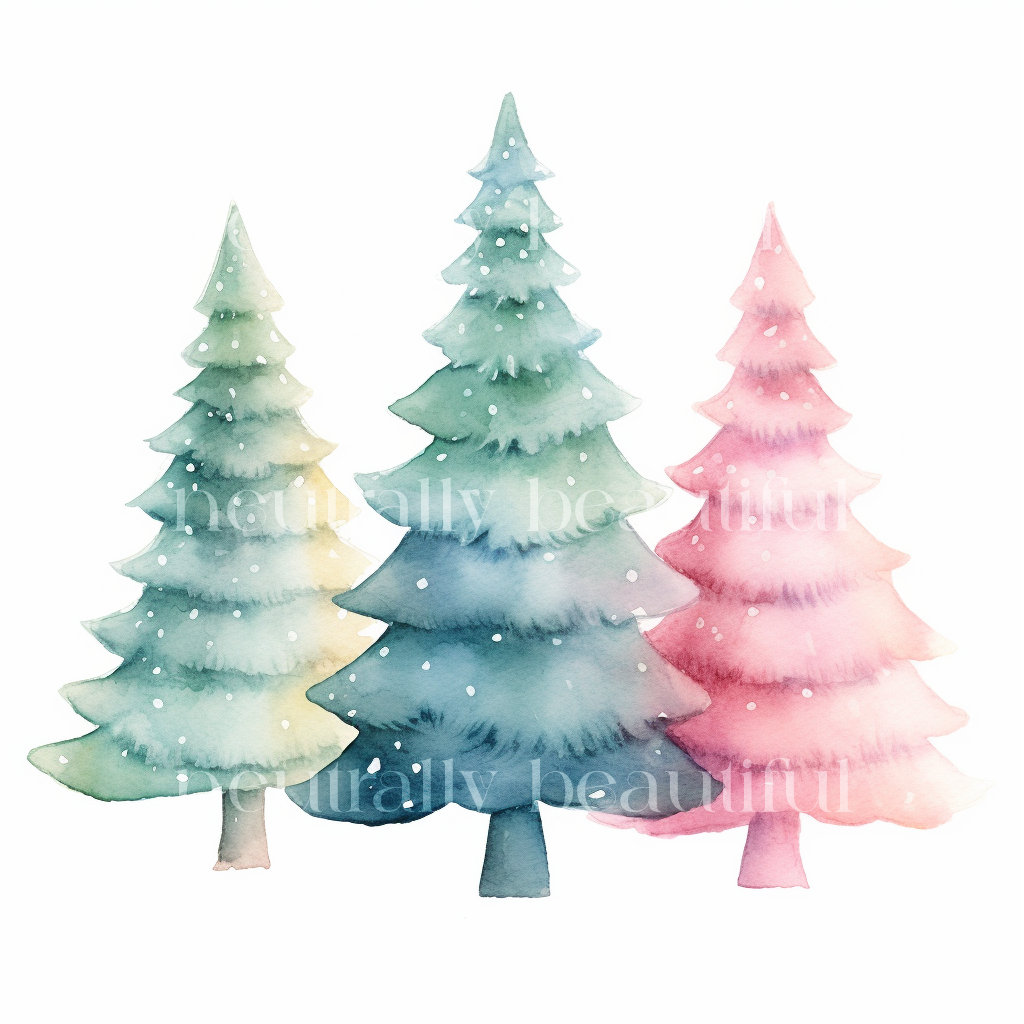 Pastel Christmas Downloadable Clipart 30 Pack Festive - Etsy