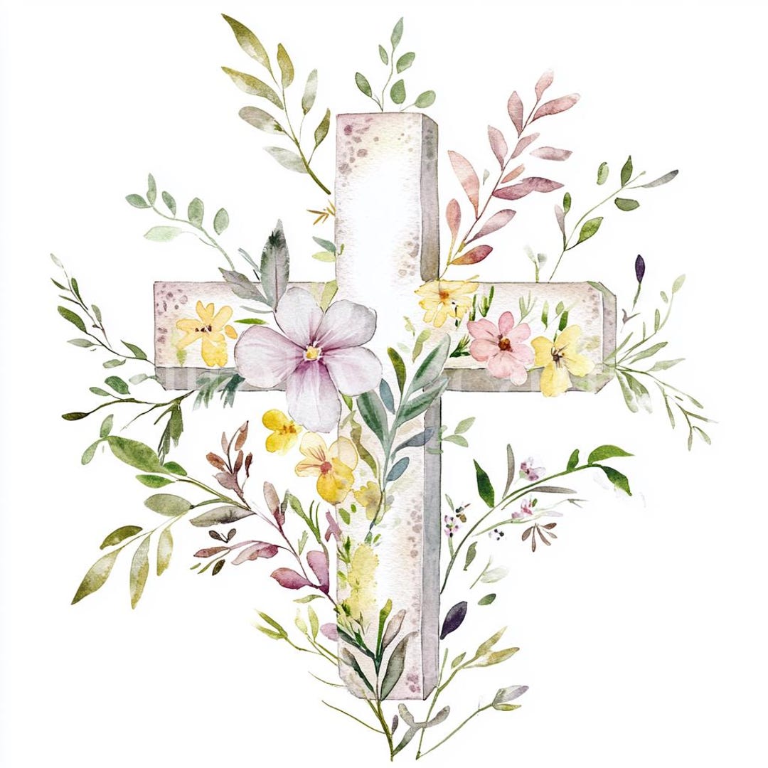 10 X Spring Christian Crosses Clipart Bundle, High Quality JPG Instant ...