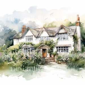 10 Countryside Cottage Prints, Landscape High Quality Downloadable Jpgs ...