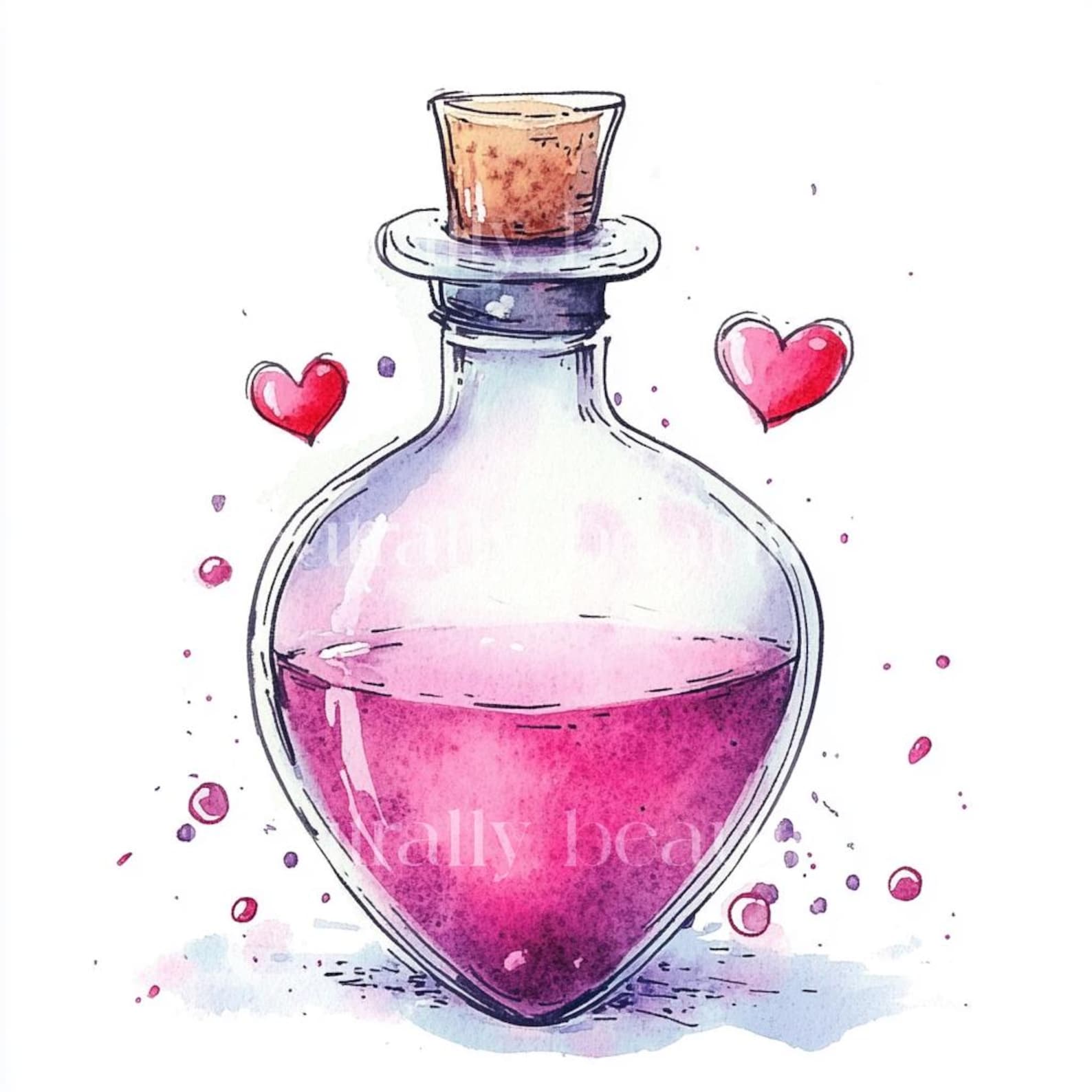 10 X Love Potion Valentine's Clipart Bundle - High Quality Jpgs ...