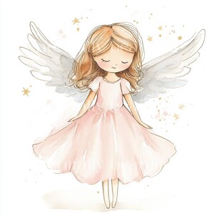 10 X Pink Angel Clipart Bundle - High Quality Jpgs - Baby Girl Angels ...