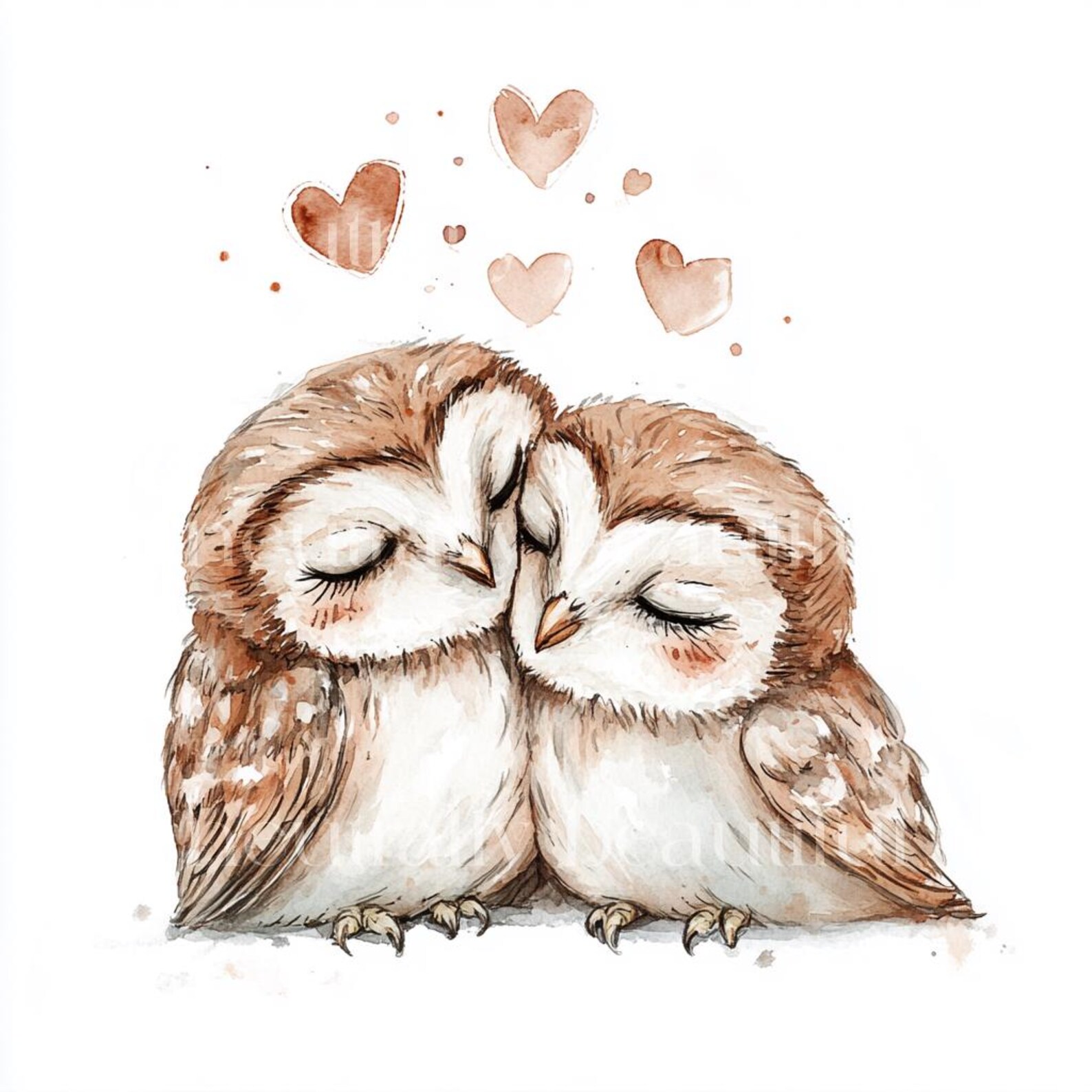 10 X Owls & Hearts Couple Clipart Bundle - High Quality Jpgs - Romantic ...