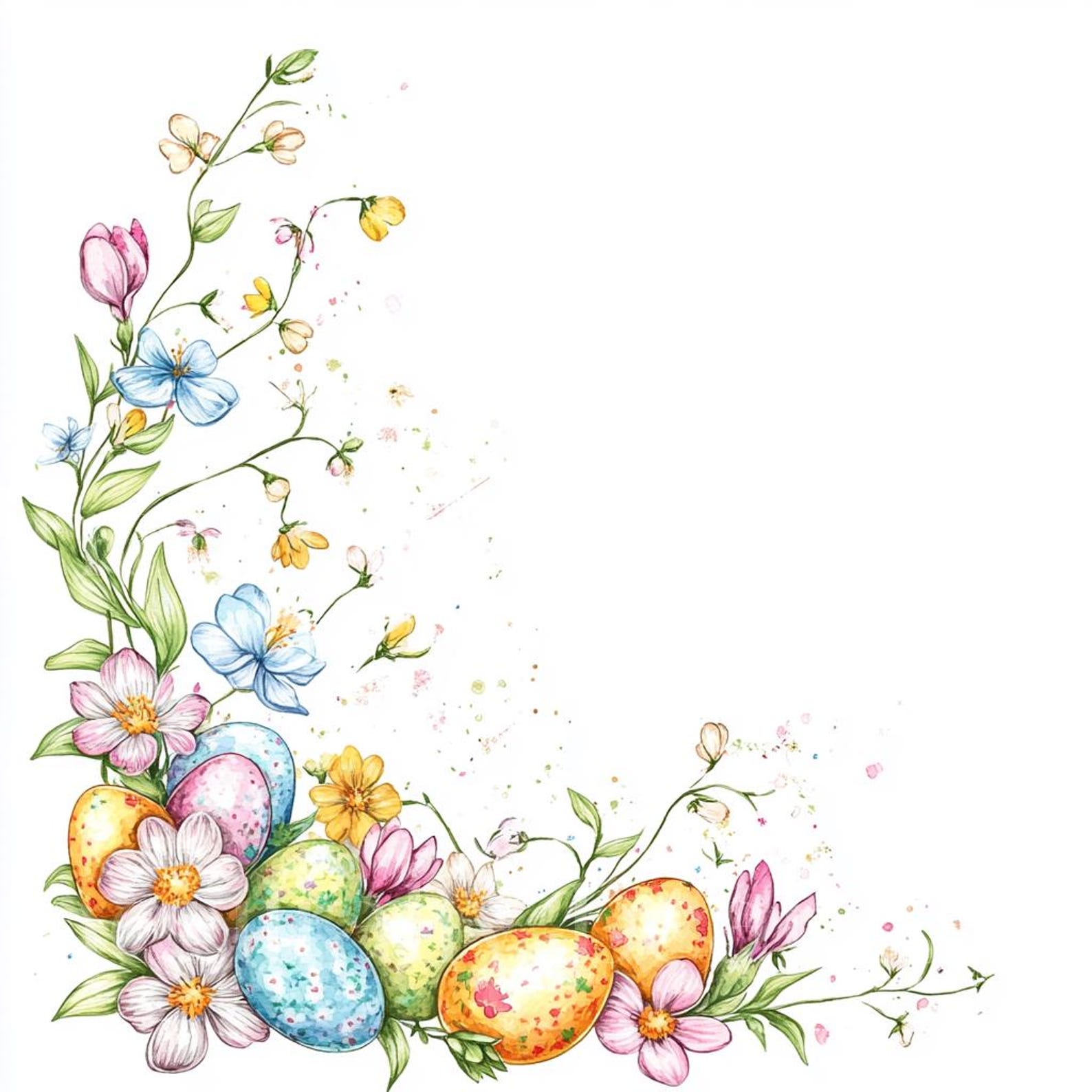 12 X Easter Themed Corners & Edges Downloadable Clipart - Spring Easter ...