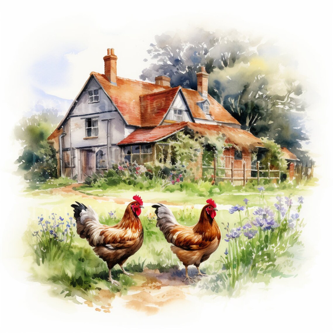 12 Pretty Rural Farmhouse Clipart, High Quality Downloadable Jpgs ...