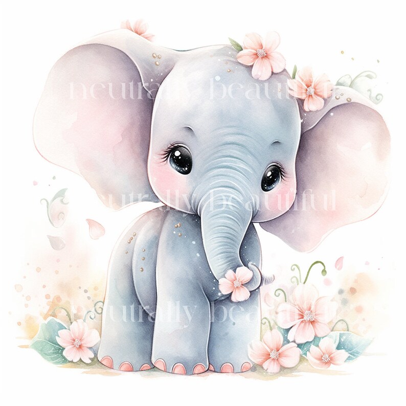 Cute Baby Elephants Clipart 10 High Quality Downloadable Jpgs Printable ...