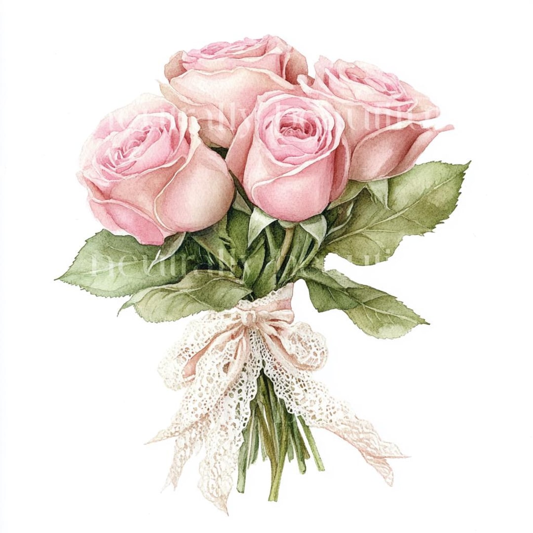 12 X Rose Bouquet Clipart Bundle - High Quality Jpgs - Roses Floral ...