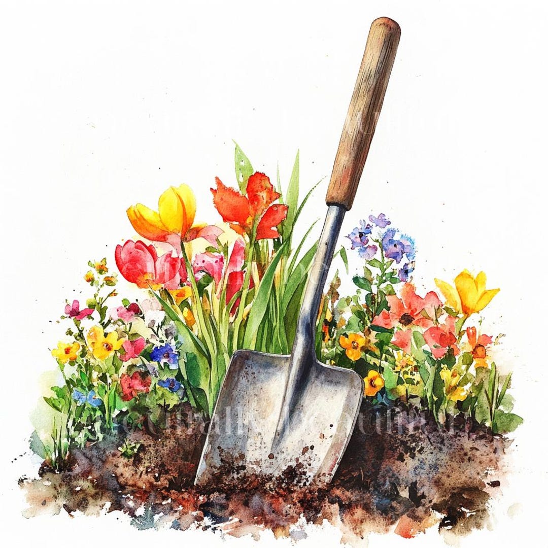 10 X Garden Spade Clipart Bundle - High Quality Jpgs - Gardening Spring ...