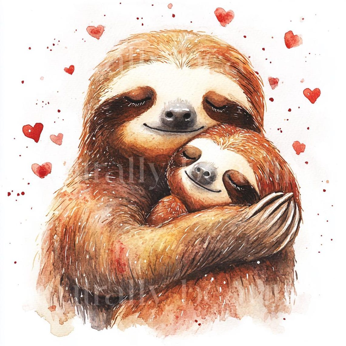 10 X Sloths & Hearts Clipart Bundle - High Quality Jpgs - Romantic ...