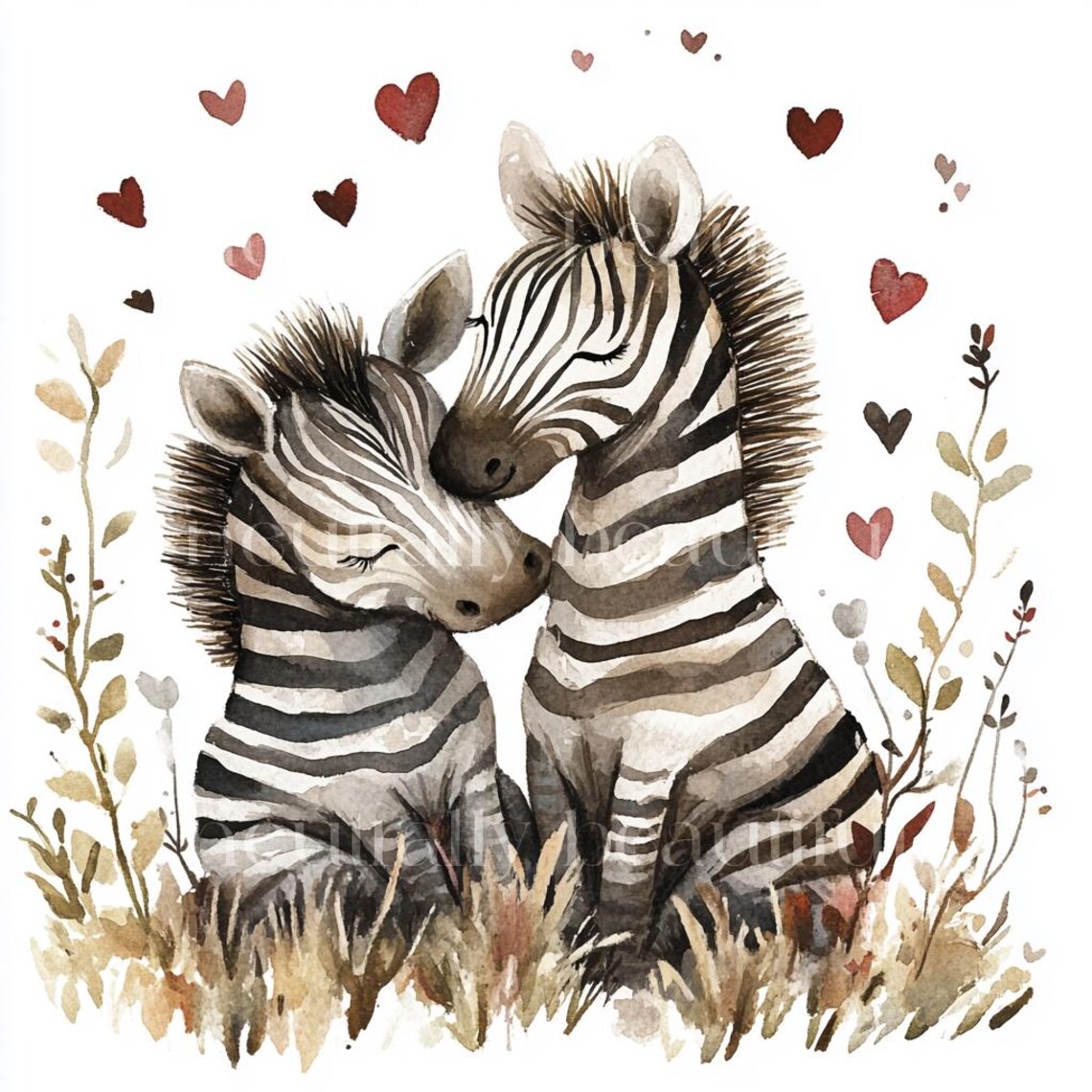 10 X Zebras & Hearts Clipart Bundle - High Quality Jpgs - Romantic ...