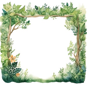 20 X Forest Themed Borders & Edges Downloadable Clipart - Watercolour ...