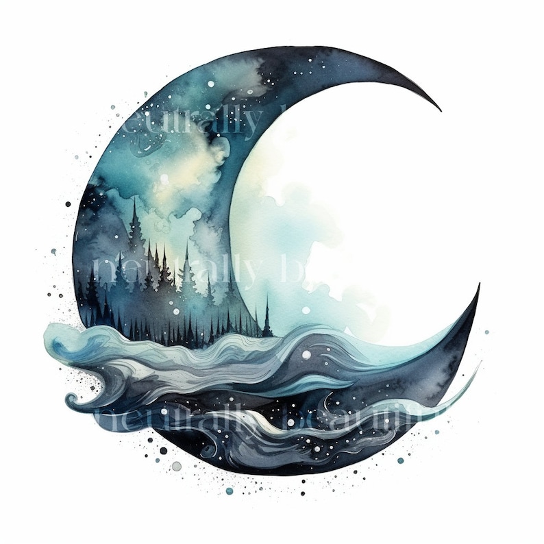 Mythical Moon Downloadable Clipart - 12 Jpgs - Downloadable Printable ...