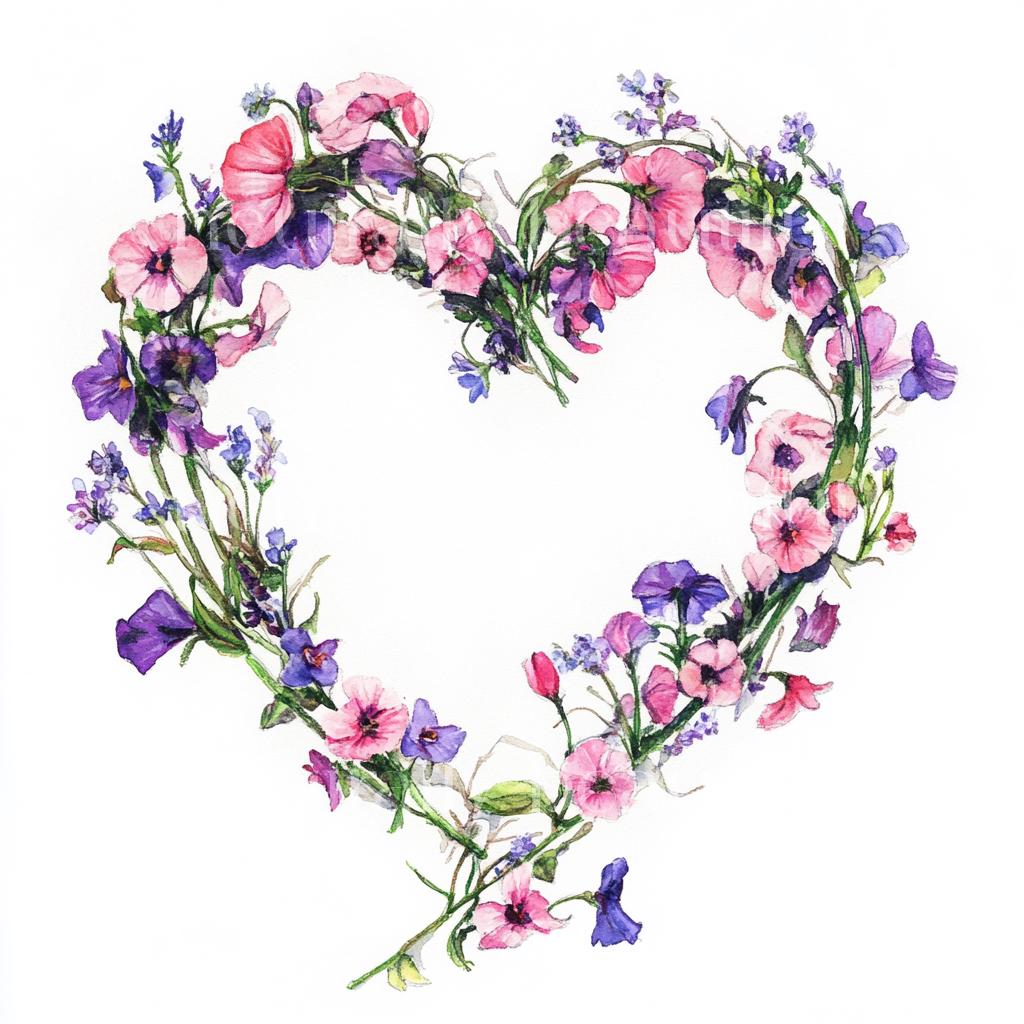 12 X Wildflower Hearts Clipart Bundle - High Quality Jpgs - Floral ...