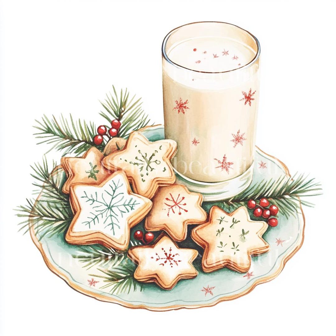 10 X Cookies & Milk for Santa Christmas Clipart Bundle - High Quality ...