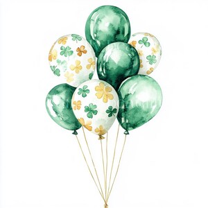 10 X St.patrick's Day Balloons Clipart Bundle, High Quality JPG Instant ...