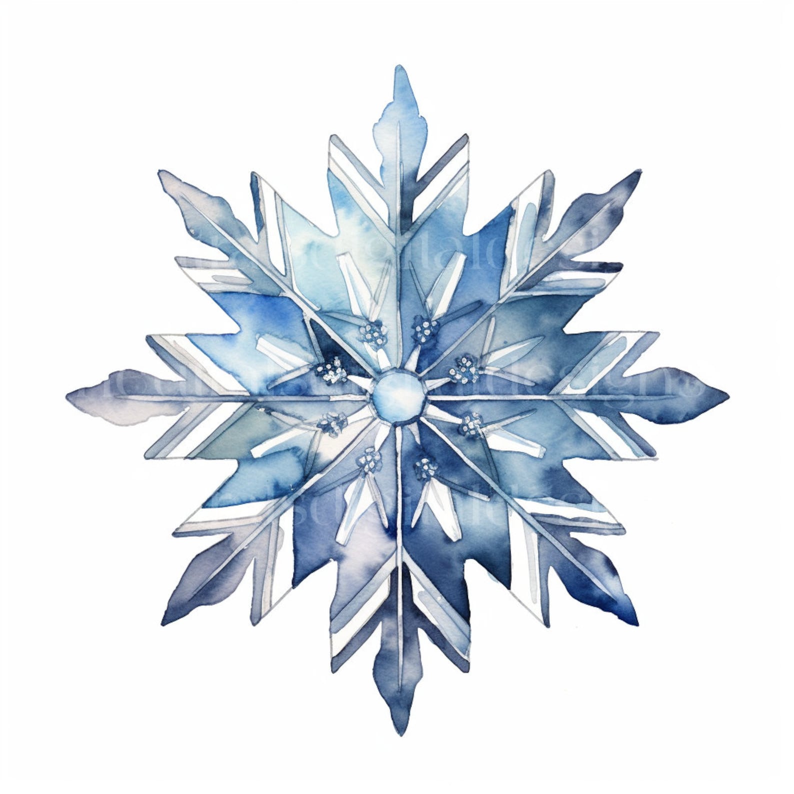 Snowflake Watercolour Clipart - 10 High Quality Downloadable Jpgs ...