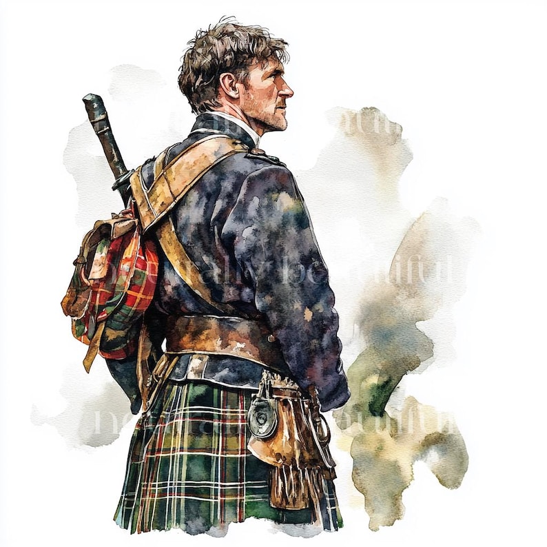 10 X Highland Men in Kilts Clipart Bundle - High Quality Jpgs ...