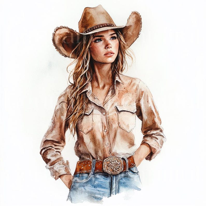 15 X Cowgirls Clipart Bundle - High Quality Jpgs - Western Cowgirl ...