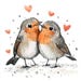 10 X Robins & Hearts Clipart Bundle - High Quality Jpgs - Romantic ...