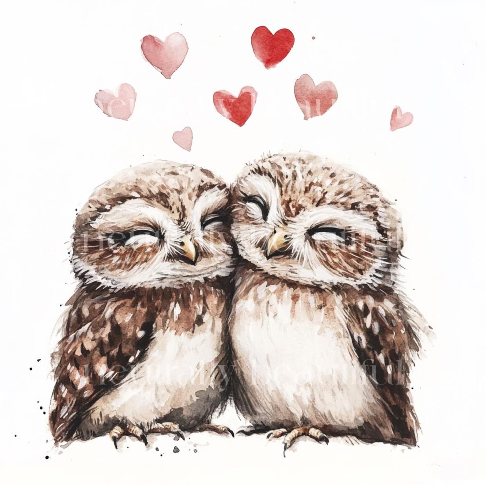 10 X Owls & Hearts Couple Clipart Bundle - High Quality Jpgs - Romantic ...