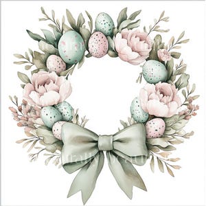 10 X Easter Floral Wreaths Clipart Bundle, High Quality JPG Instant ...