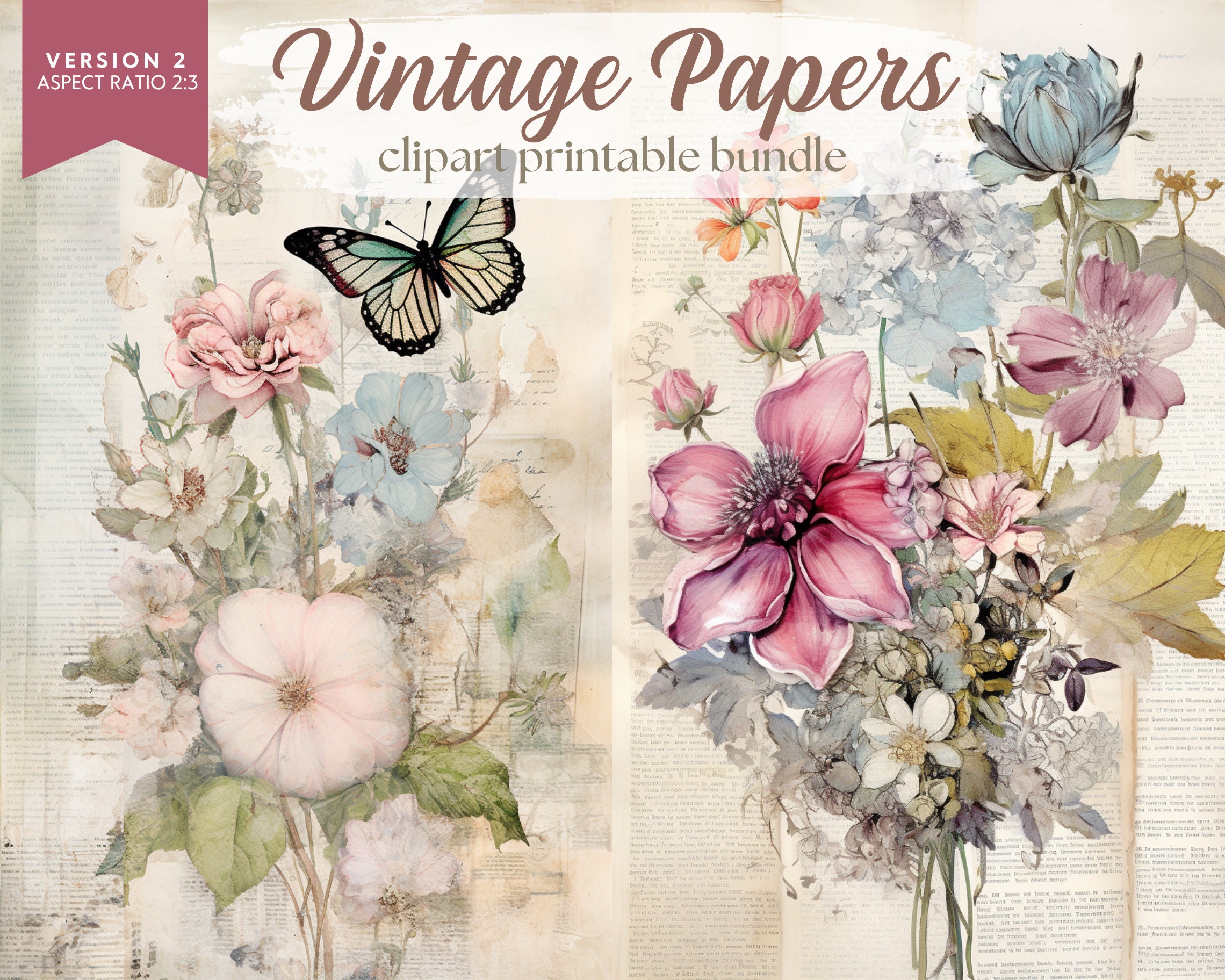 Scrapbooking Paper Elements V2 - 12 Downloadable Jpgs - Printable ...