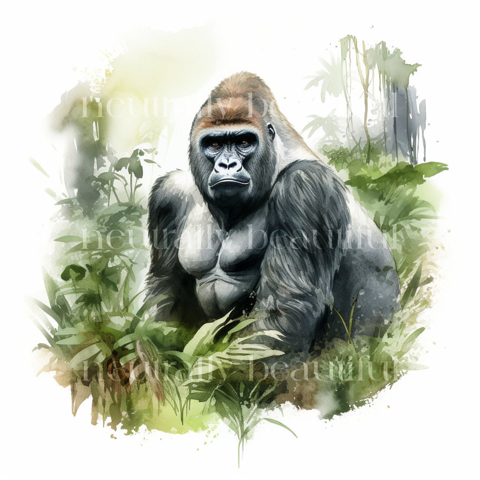 Rainforest Gorillas - 12 High Quality Downloadable Jpgs - Animal ...
