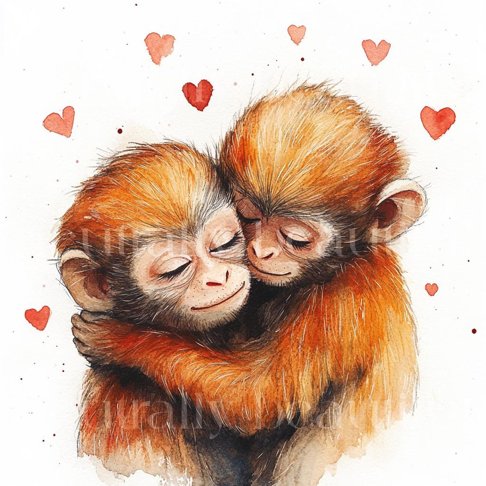 12 X Monkeys & Hearts Clipart Bundle - High Quality Jpgs - Romantic ...