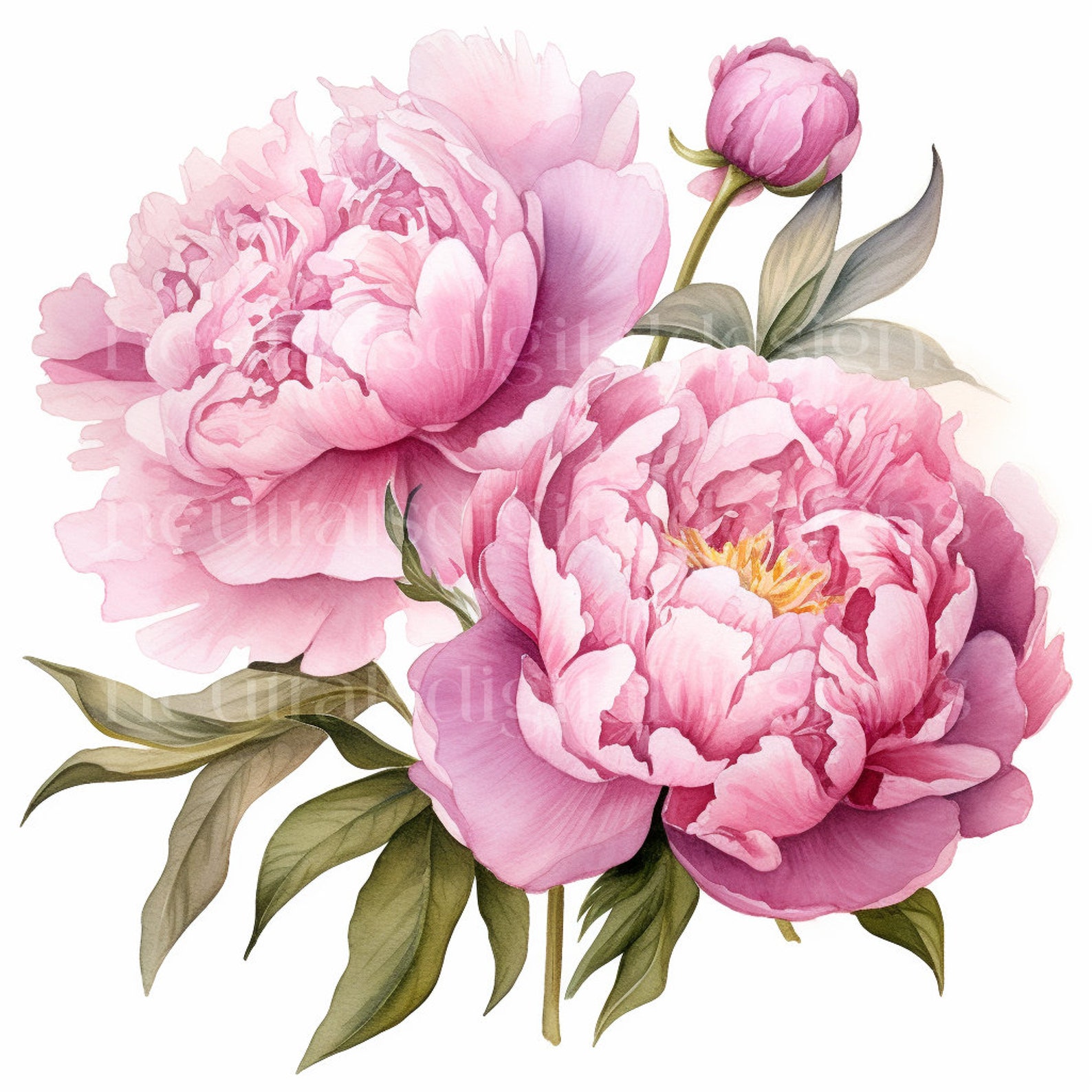 Pretty Peonies Downloadable Clipart - 12 High Quality Jpgs ...