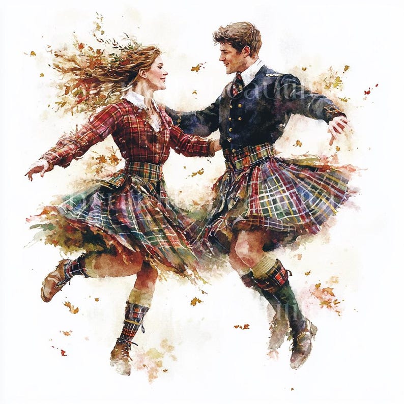 10 X Highland Dancers Clipart Bundle - High Quality Jpgs - New Year's ...