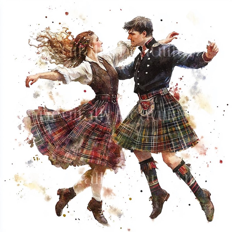 10 X Highland Dancers Clipart Bundle - High Quality Jpgs - New Year's ...