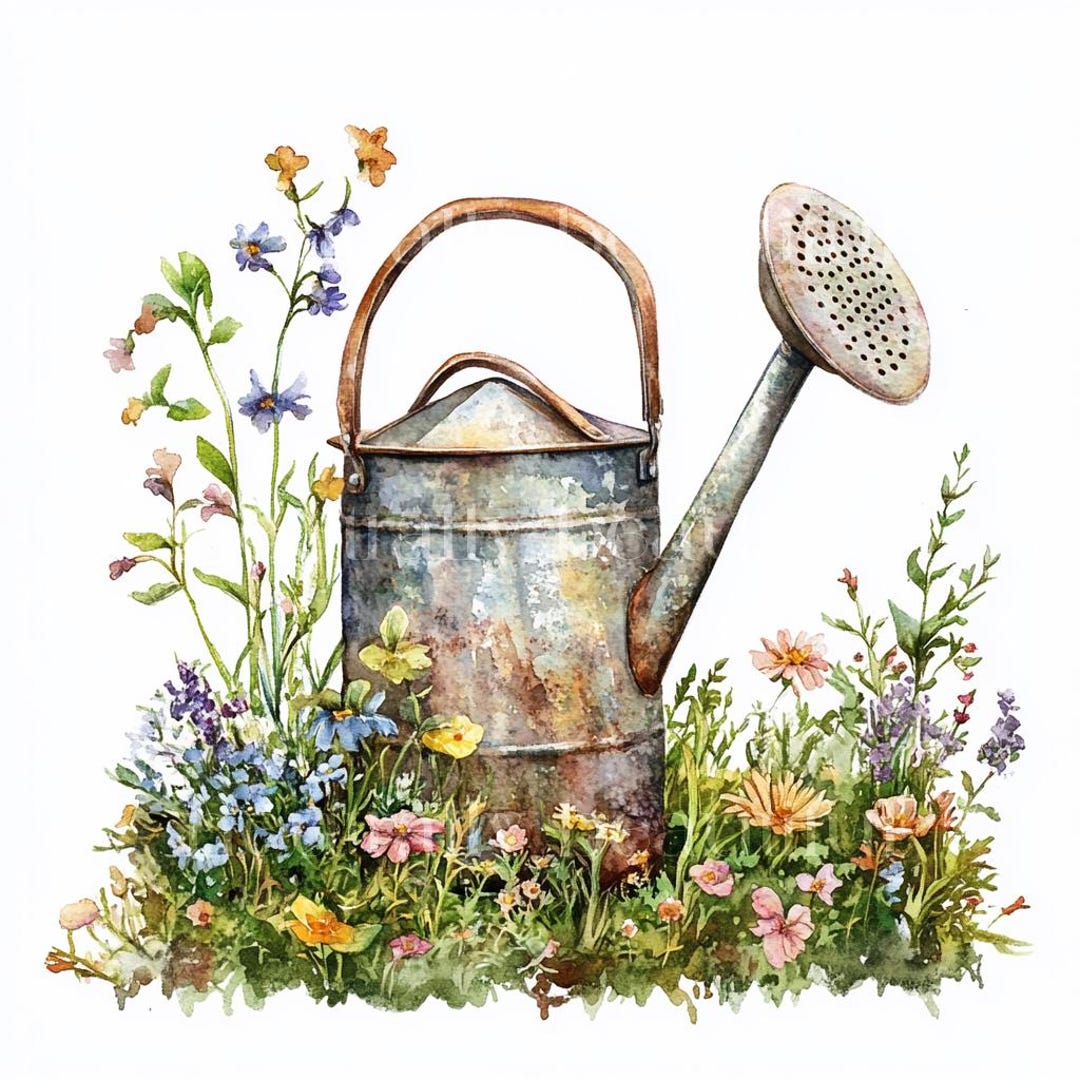 10 X Garden Watering Can Clipart Bundle - High Quality Jpgs - Gardening ...