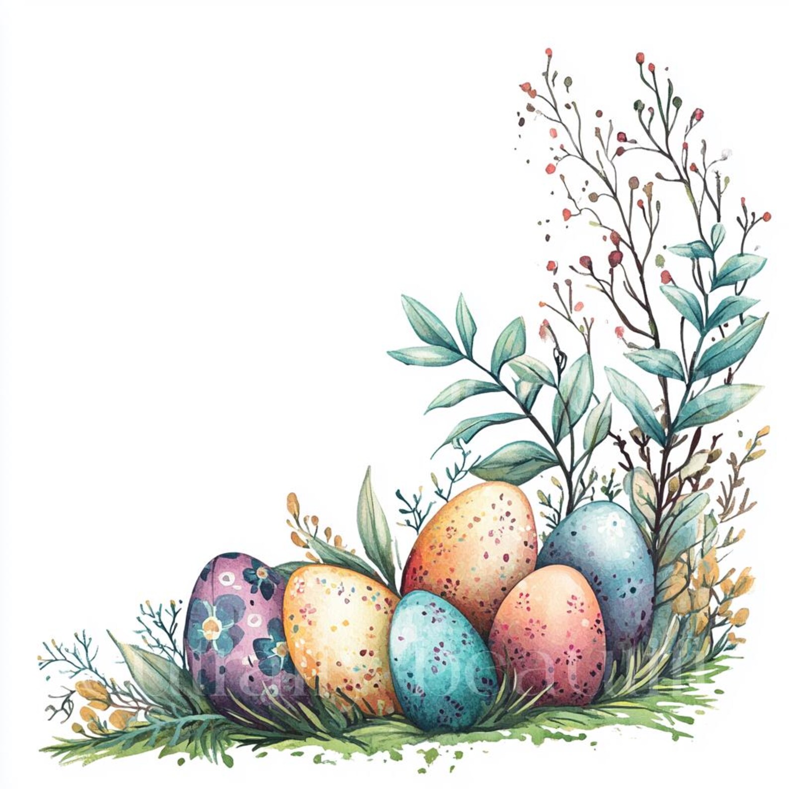12 X Easter Themed Corners & Edges Downloadable Clipart - Spring Easter ...