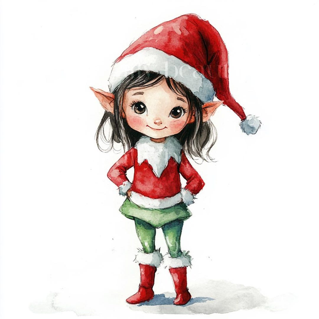 15 X Christmas Elves Clipart - High Quality Jpgs - Christmas Elf ...
