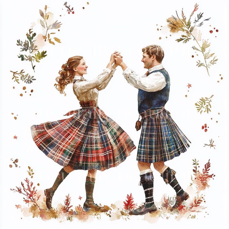 10 X Highland Dancers Clipart Bundle - High Quality Jpgs - New Year's ...