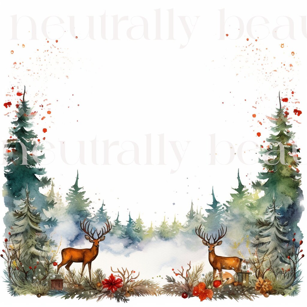 20 X Christmas Themed Borders & Edges Downloadable Clipart - Festive ...