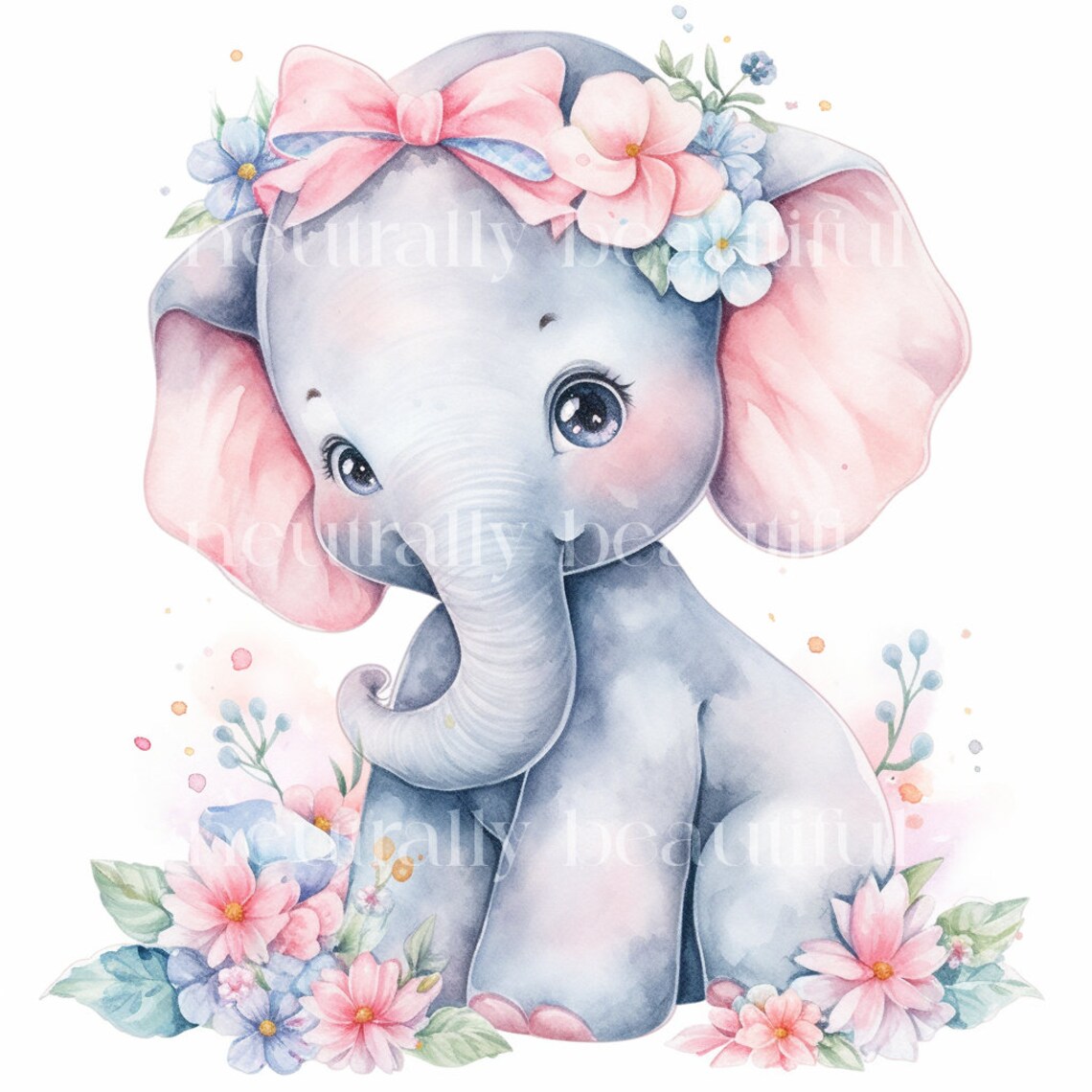 Cute Baby Elephants Clipart 10 High Quality Downloadable Jpgs Printable ...
