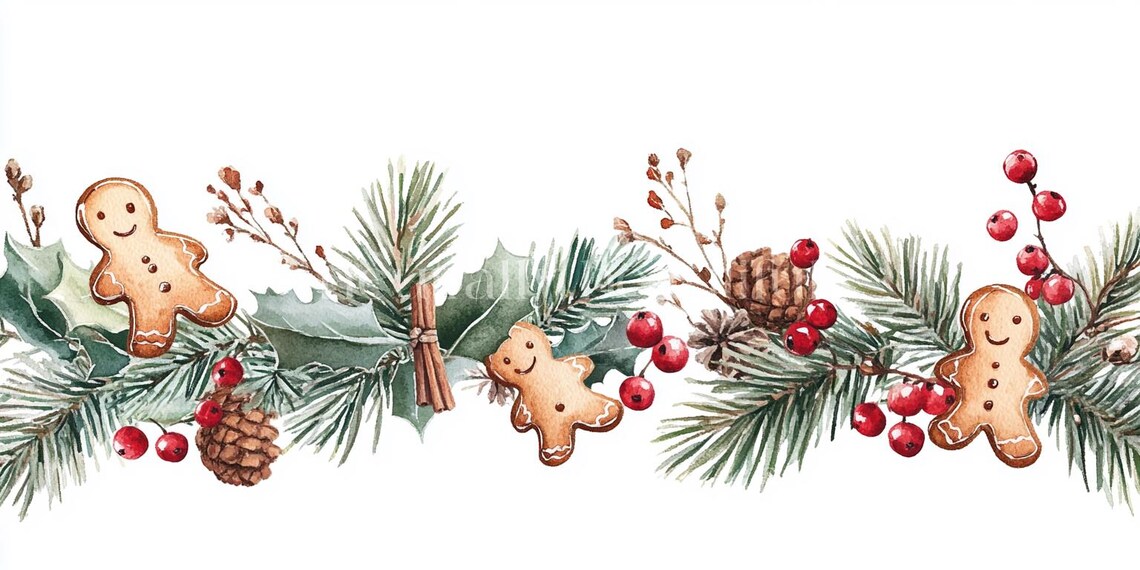 10 X Gingerbread Christmas Borders/edges Downloadable Clipart Bundle ...