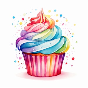20 X Birthday Cupcakes Downloadable Clipart Pack - High Quality Jpgs ...