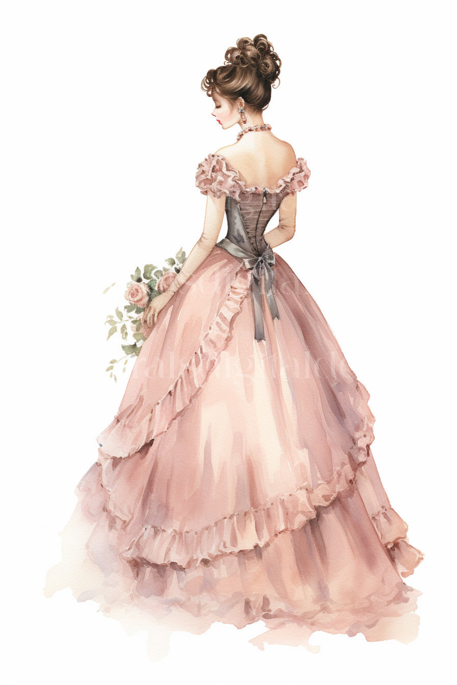 Beautiful Elegant Ladies in Ballgowns Clipart - 18 High Quality ...