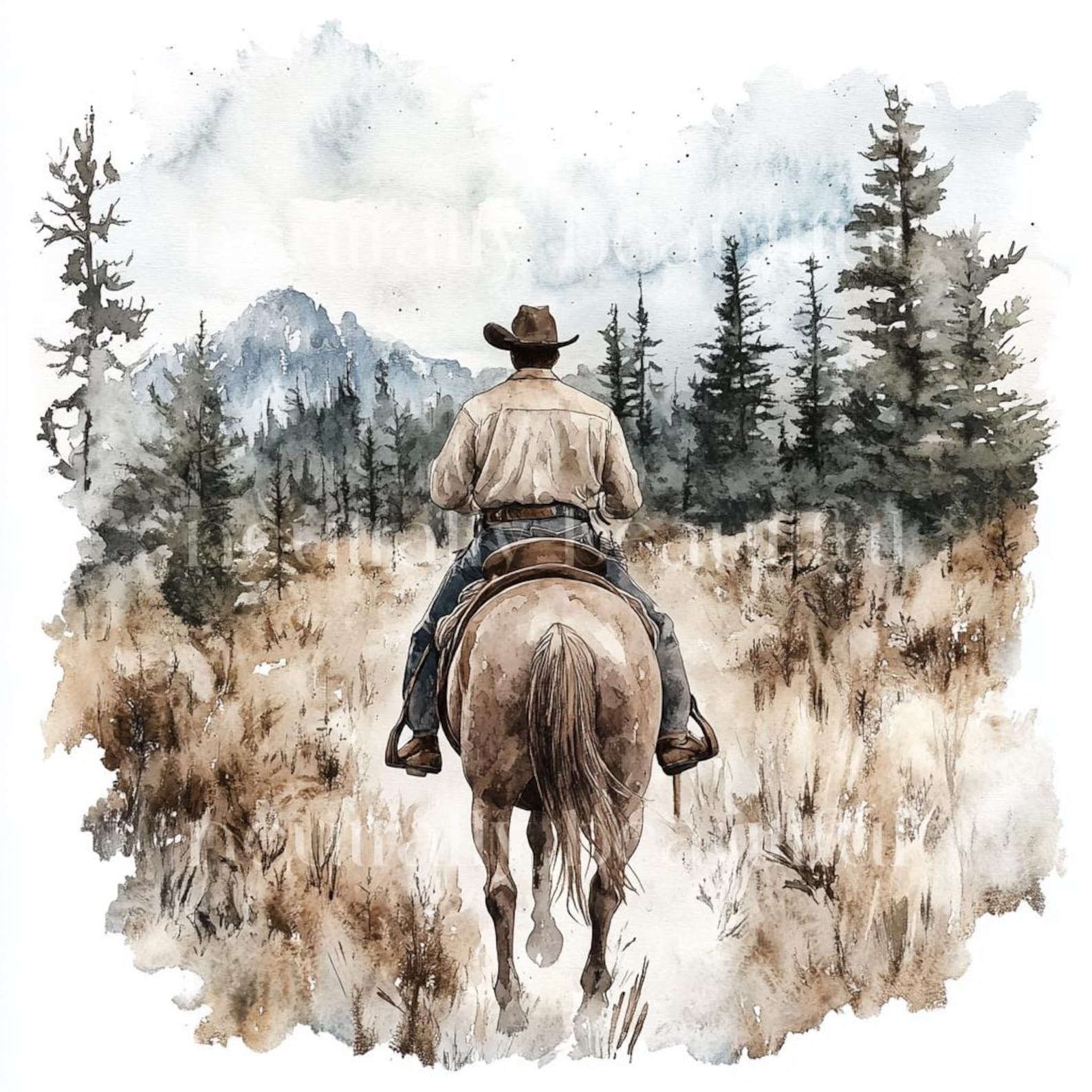 10 X Cowboy Scenery Clipart Bundle - High Quality Jpgs - Western Cowboy ...