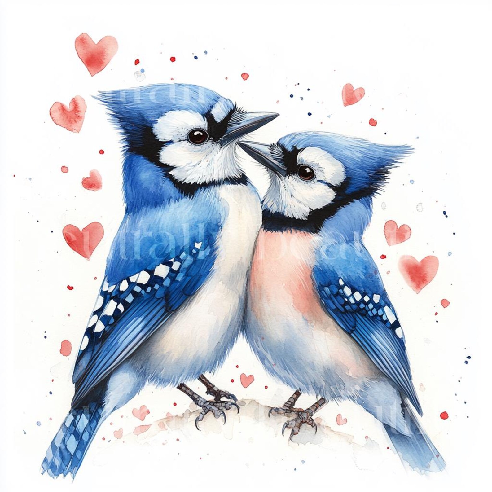 10 X Blue Jays & Hearts Clipart Bundle - High Quality Jpgs - Romantic ...