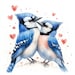 10 X Blue Jays & Hearts Clipart Bundle - High Quality Jpgs - Romantic ...