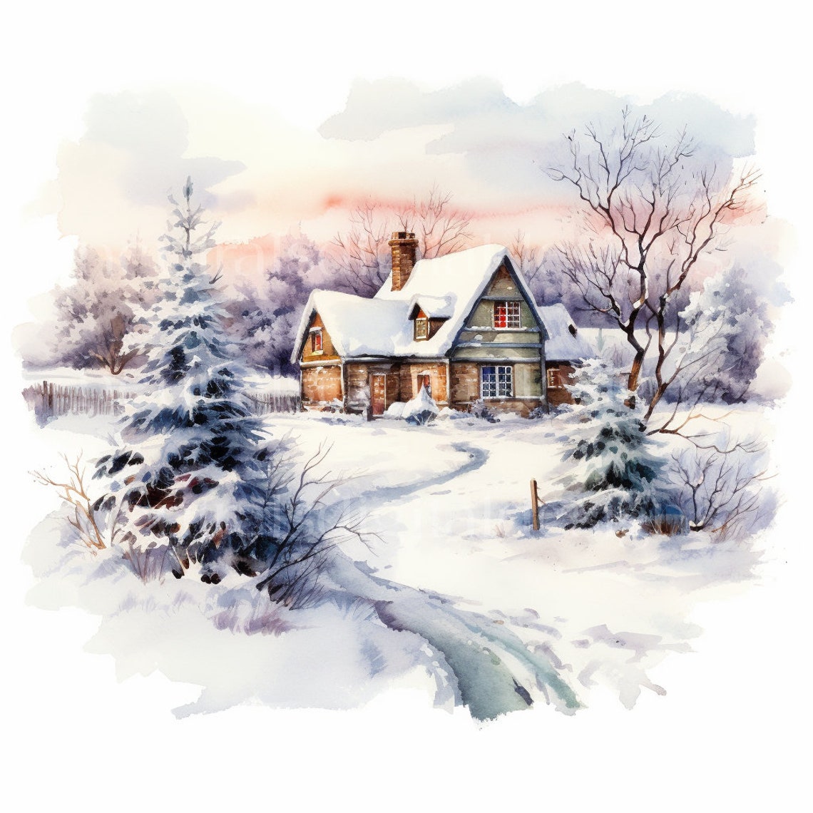 Snowy Winter Woodland Home Scenes - 12 High Quality Downloadable Jpgs ...